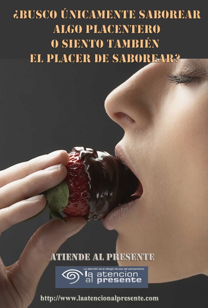¿Busco únicamente saborear algo placentero o siento también el placer ...
